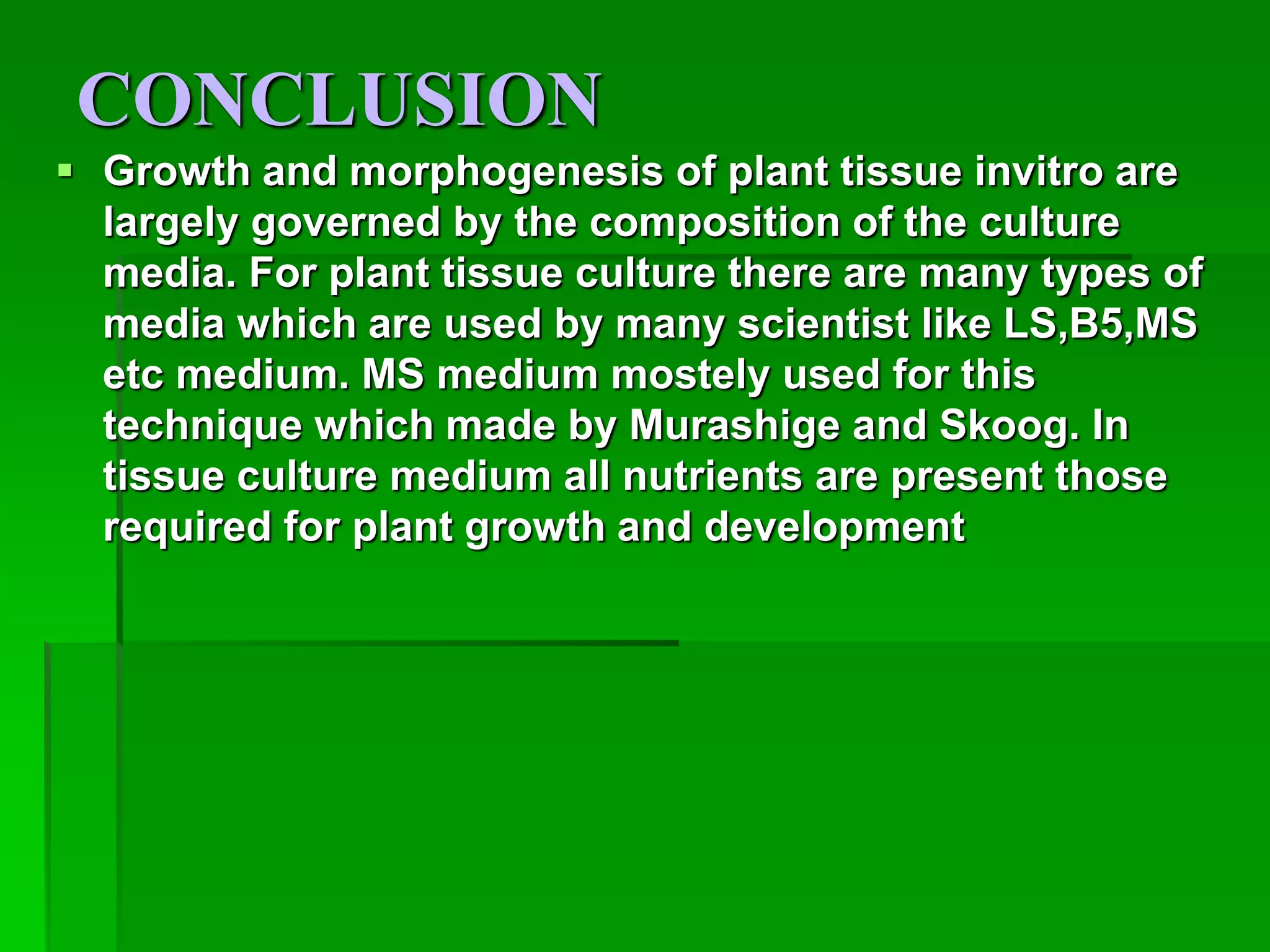 plant tissue culture medium | PPT