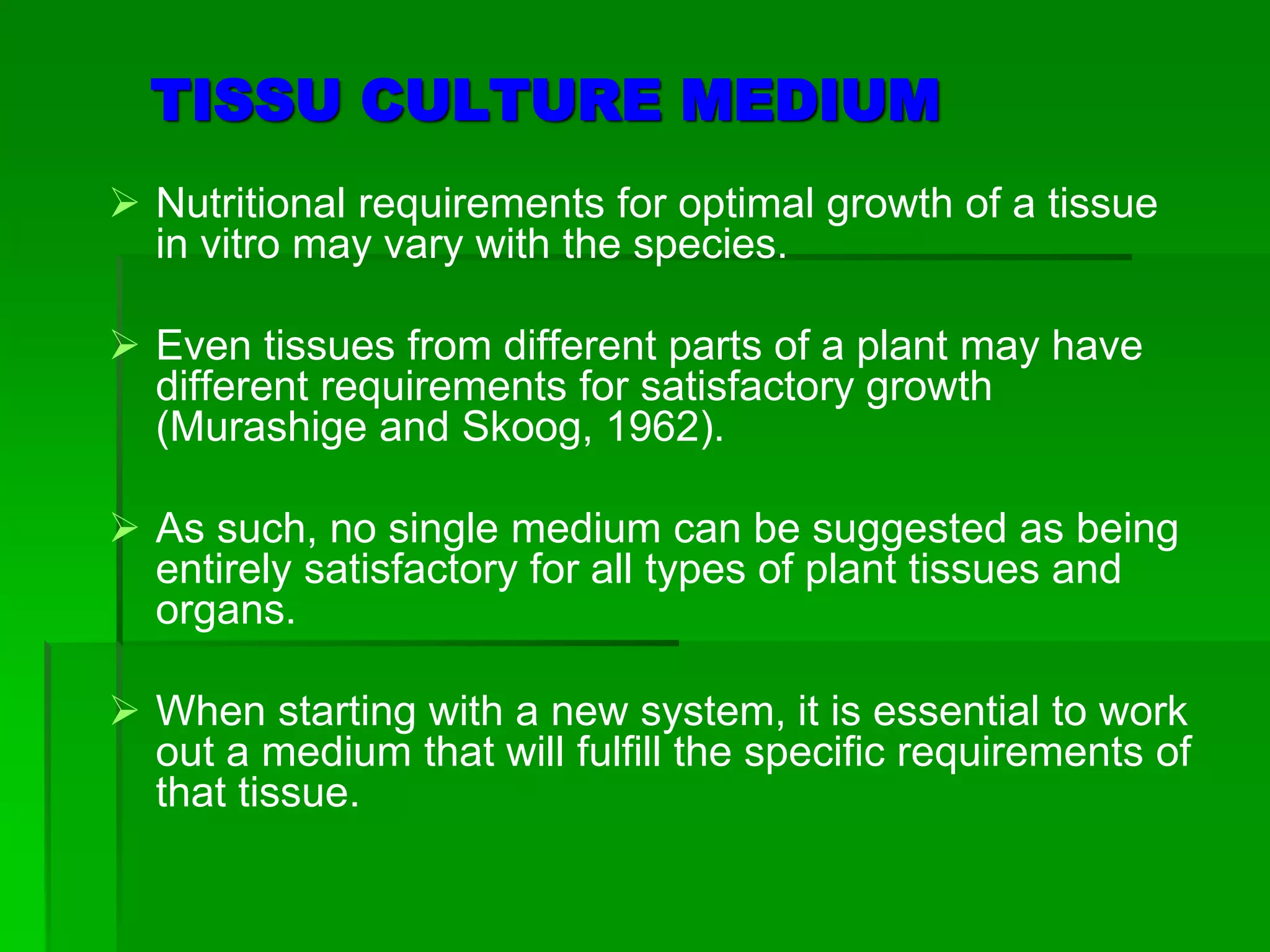 plant tissue culture medium | PPT