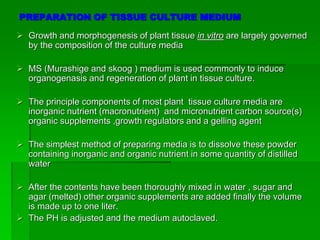 plant tissue culture medium | PPT