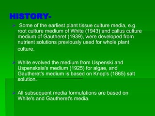 plant tissue culture medium | PPT
