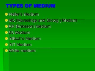 plant tissue culture medium | PPT