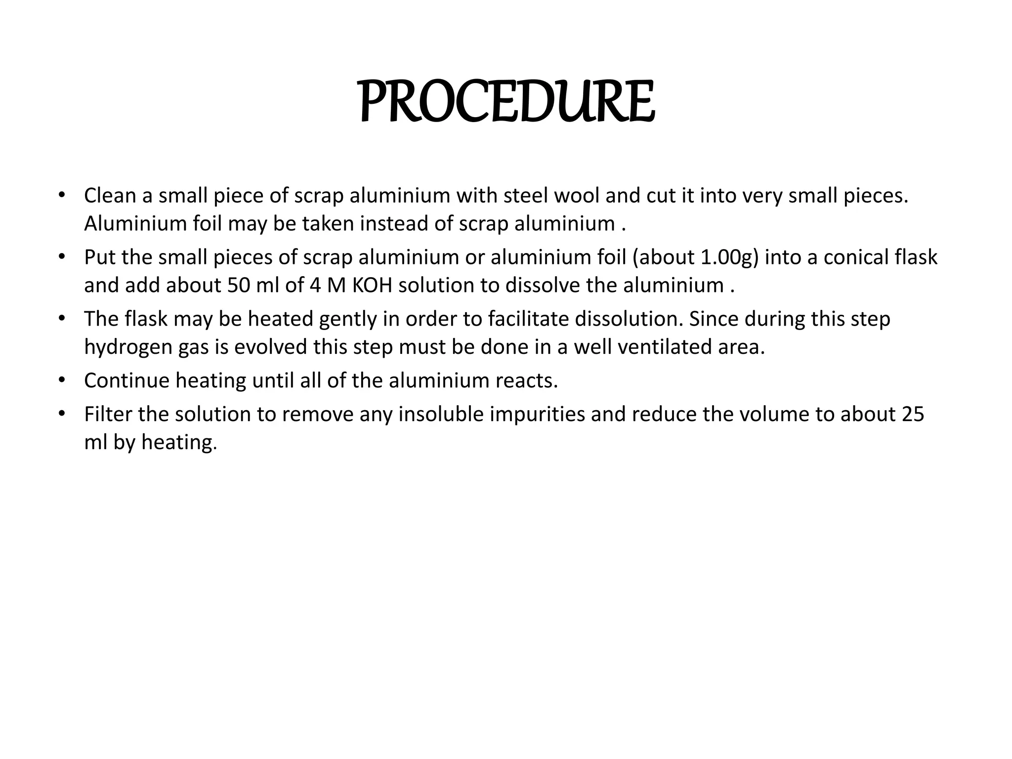 PREPARATION OF POTASH ALUM Chemistry project | PPTX