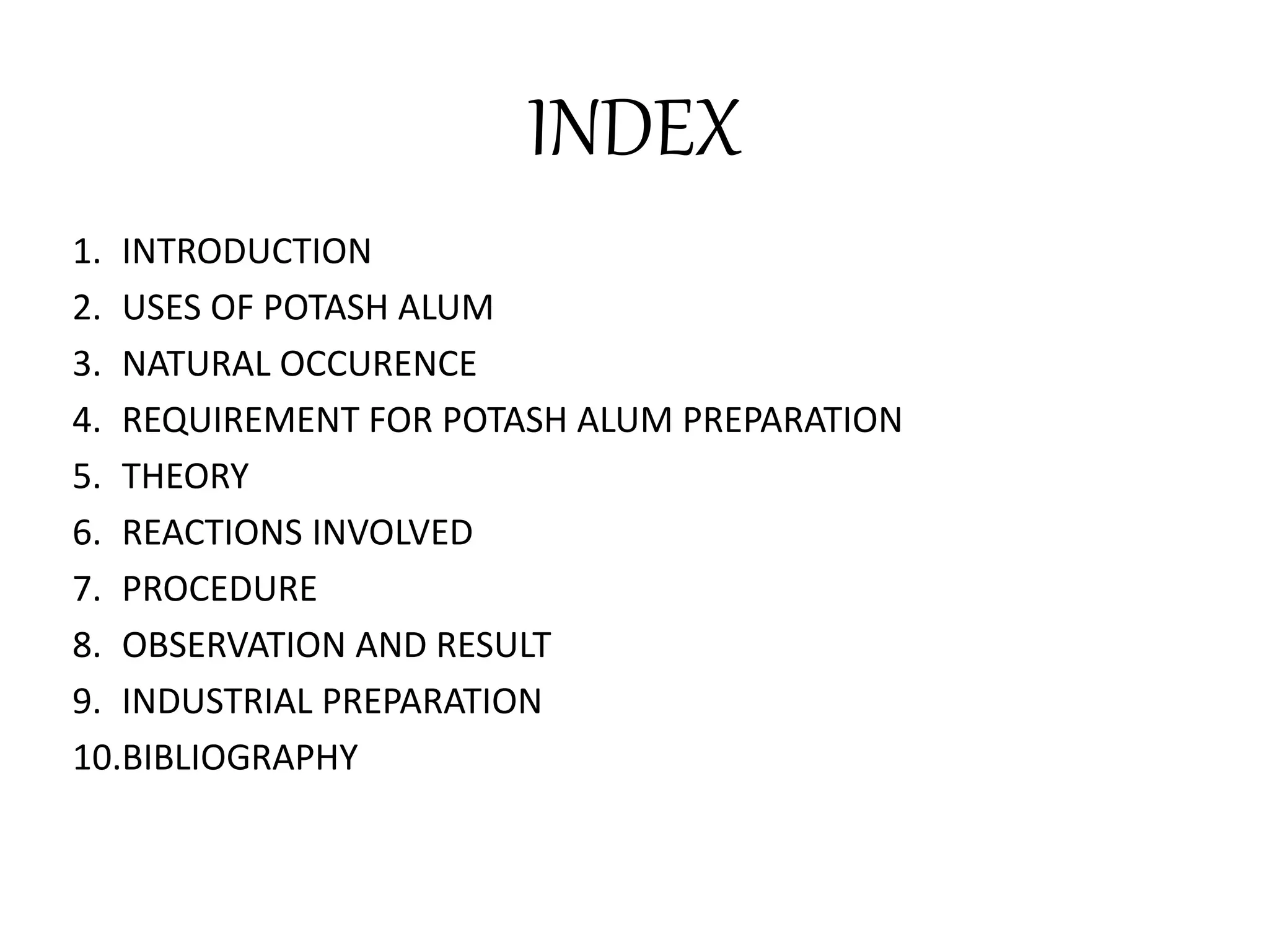 PREPARATION OF POTASH ALUM Chemistry project | PPTX
