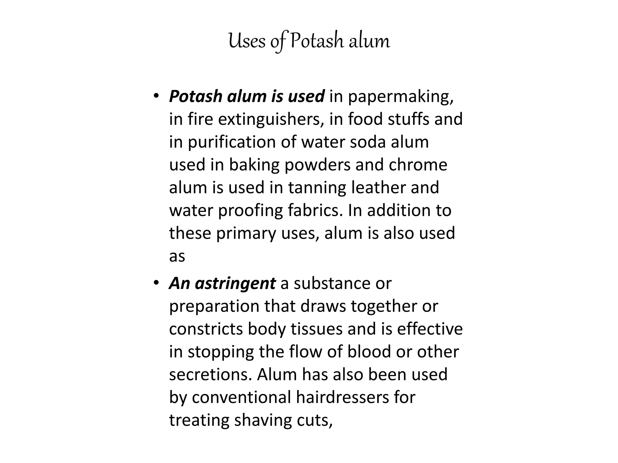 PREPARATION OF POTASH ALUM Chemistry project | PPTX
