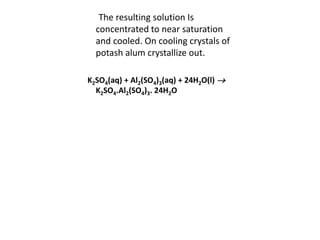 PREPARATION OF POTASH ALUM Chemistry project | PPTX
