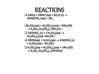 PREPARATION OF POTASH ALUM Chemistry project | PPTX