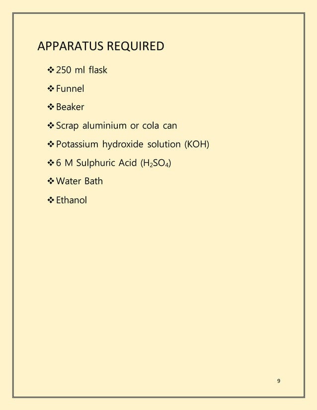 Preparation of potash alum from aluminium scrap | DOCX