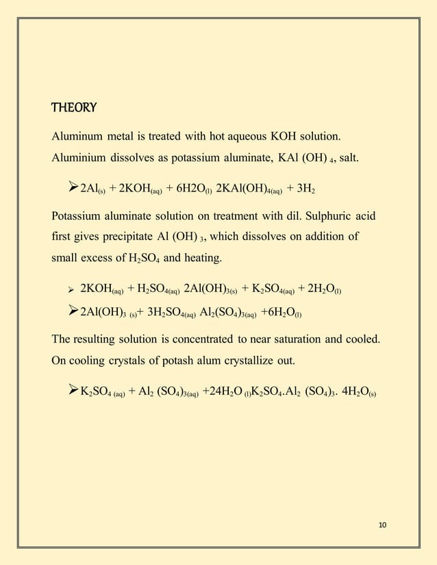 Preparation of potash alum from aluminium scrap | DOCX