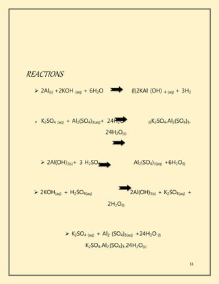 Preparation of potash alum from aluminium scrap | DOCX