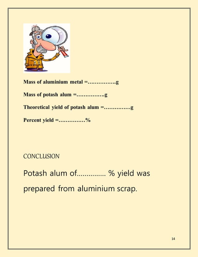 Preparation of potash alum from aluminium scrap | DOCX