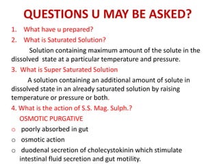 Preparation of Purgative Mixture Magnesium Sulphate | PPTX