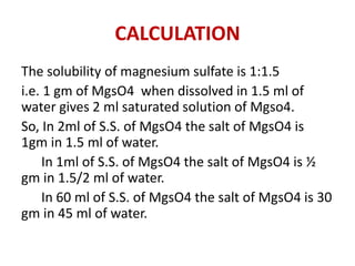 Preparation of Purgative Mixture Magnesium Sulphate | PPTX