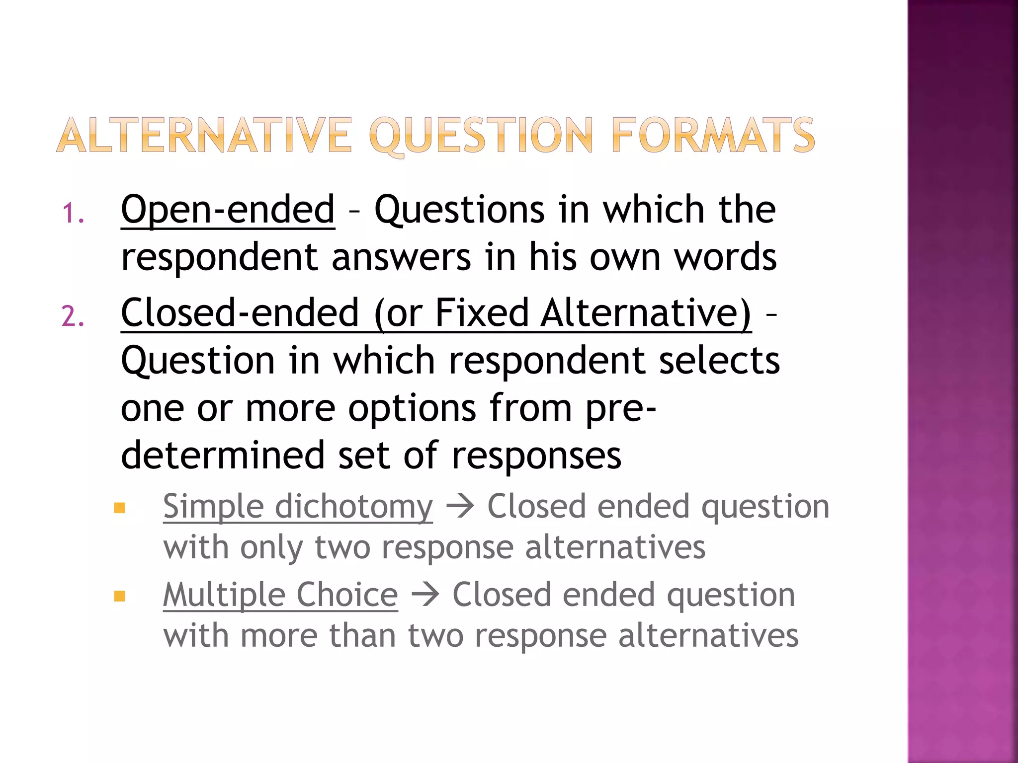 Preparation of questionnaires | PPTX