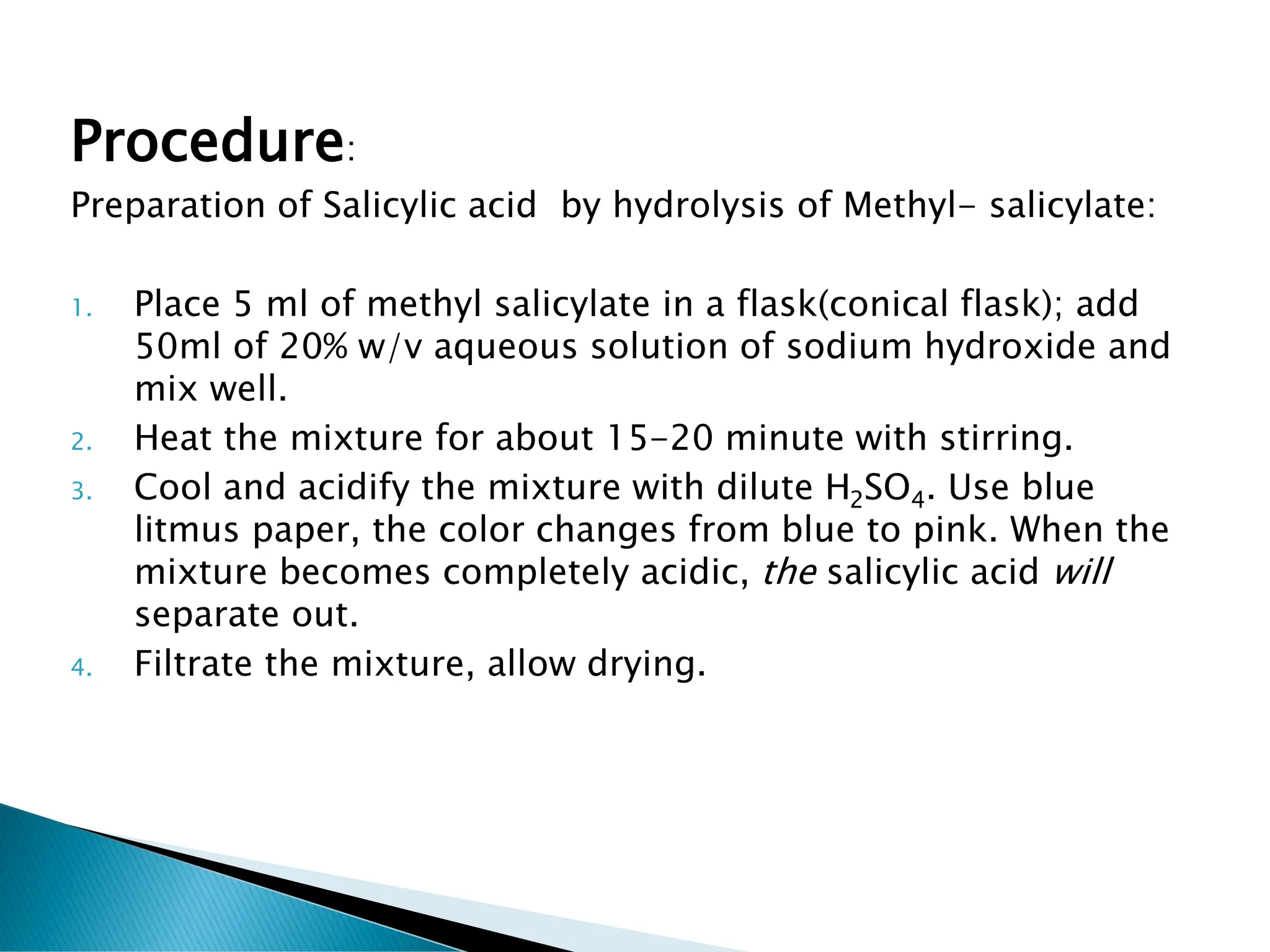 Preparation of Salicylic Acid By Hydrolysis of Methyl Salicylate .pdf