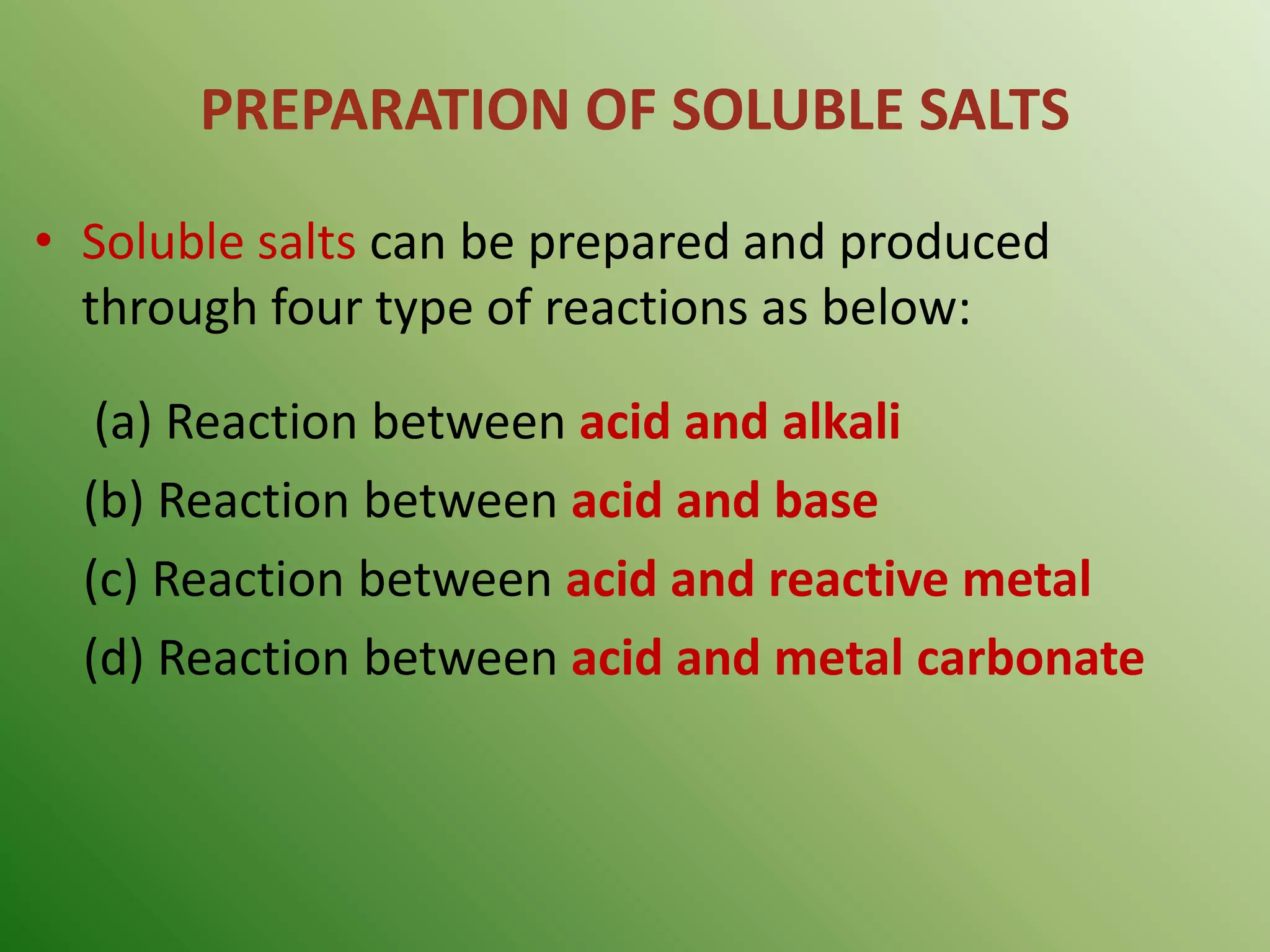 Preparation of salts | PPT