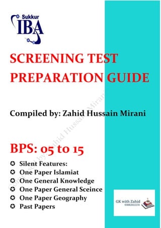 Preparation of screening test BPS 5 to 15 | PDF