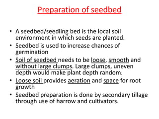 Preparation of seed bed | PPTX