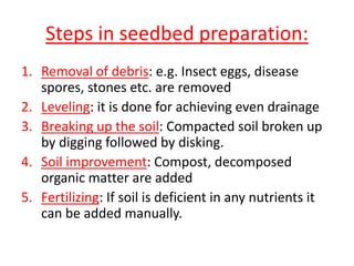 Preparation of seed bed | PPTX