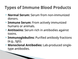 Preparation of Serum, Immune Blood Derivatives & Immunological Products ...