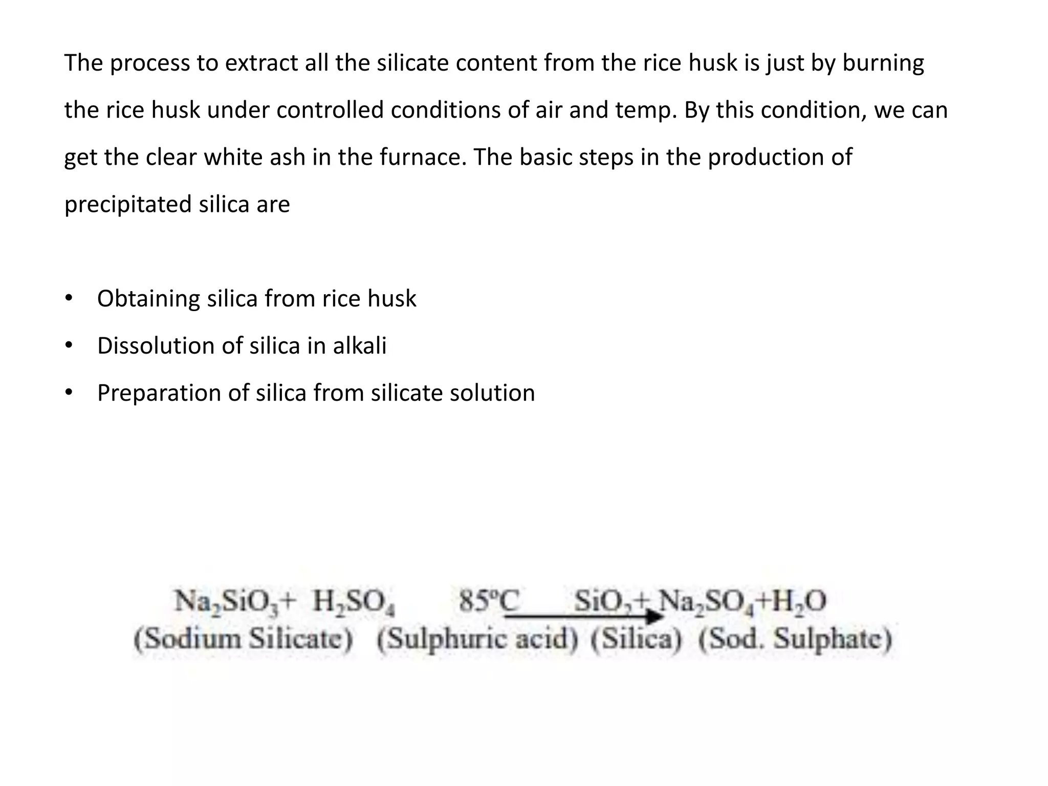 Preparation of silica from rice husk ash | PPTX