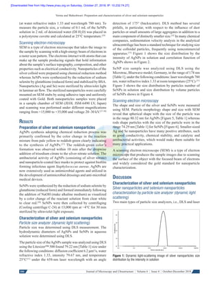 Preparation of sliver and selenium n ps and its characterization by dls and sem | PDF