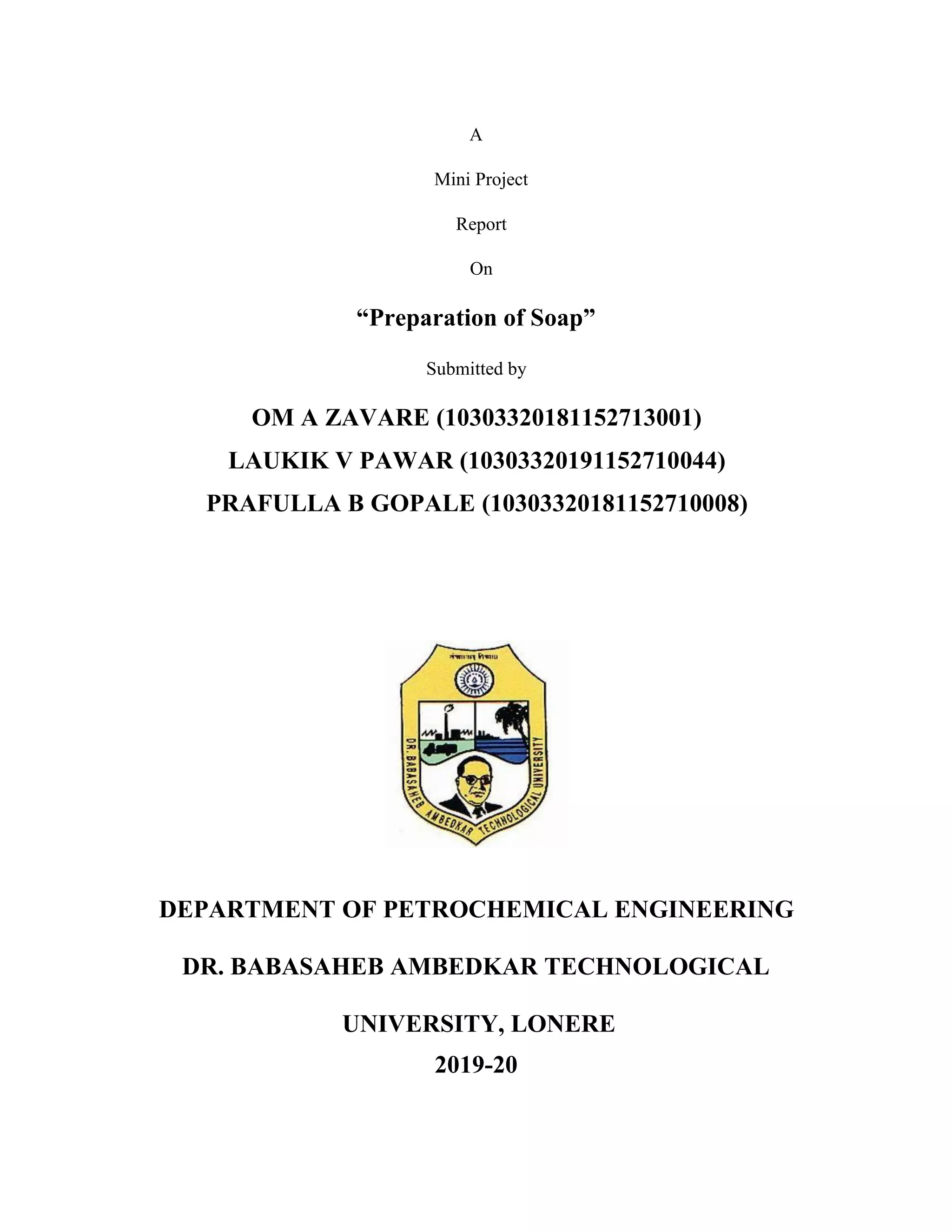 A Report on Preparation of soap | PDF