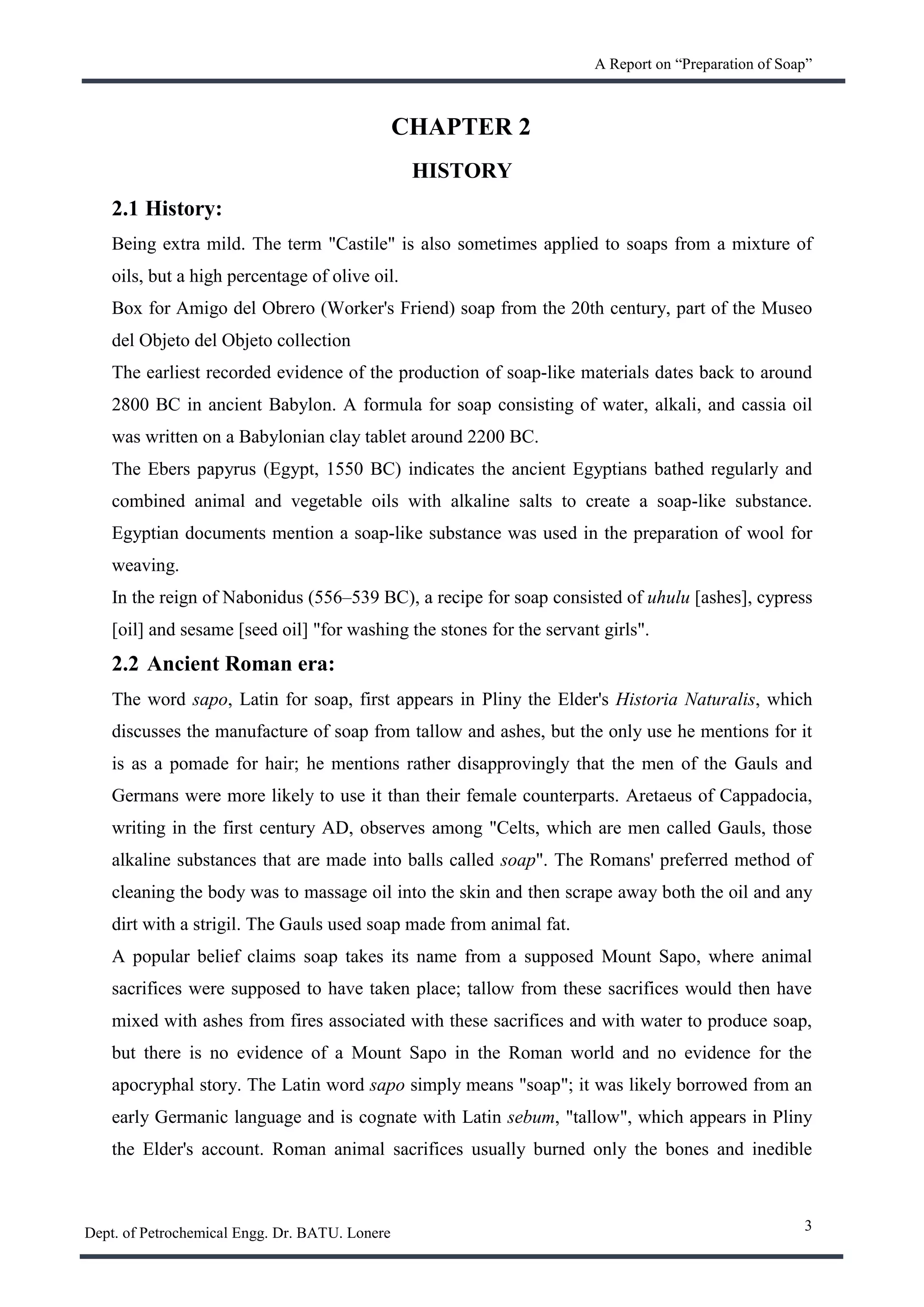 A Report on Preparation of soap | PDF