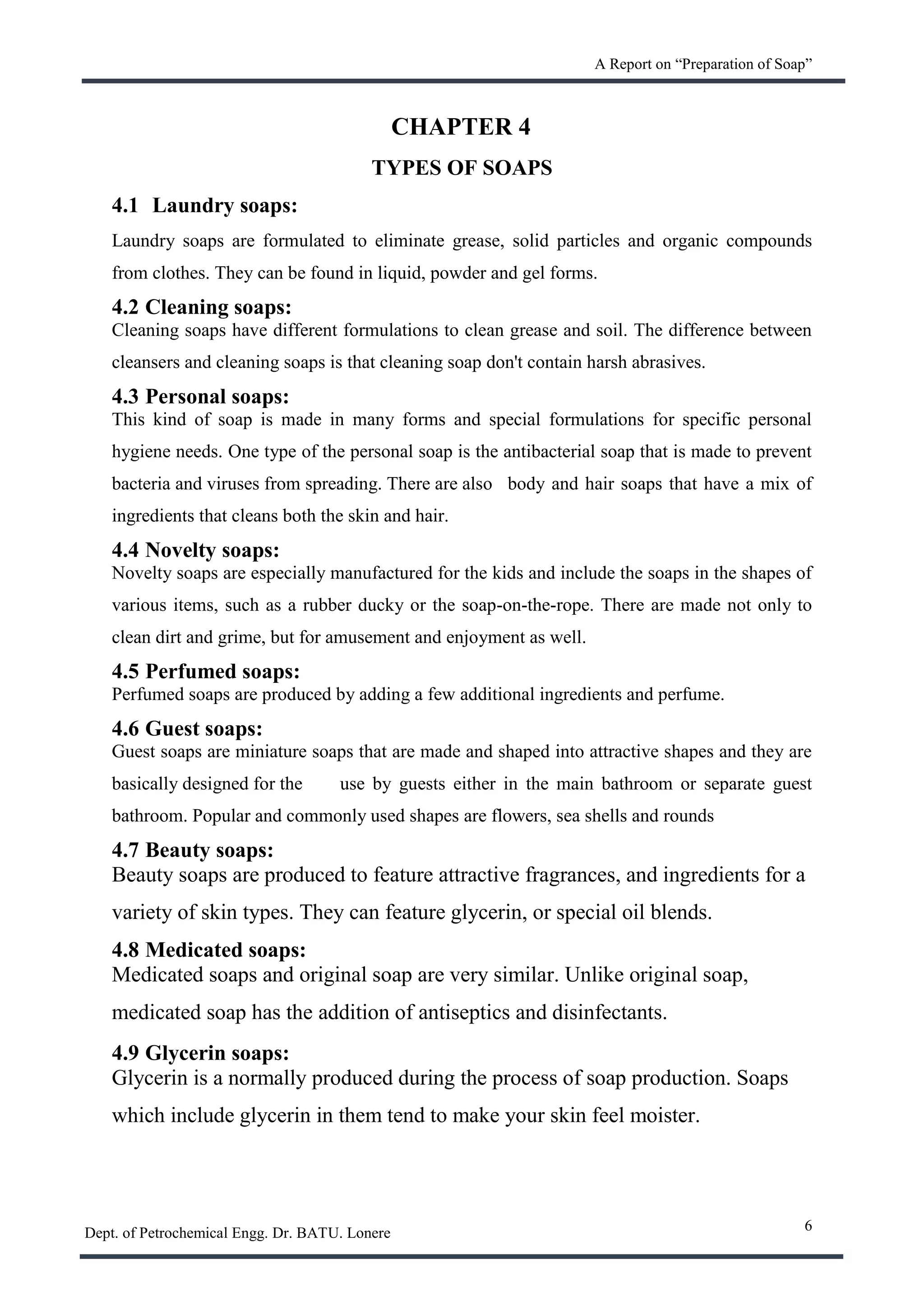 A Report on Preparation of soap | PDF