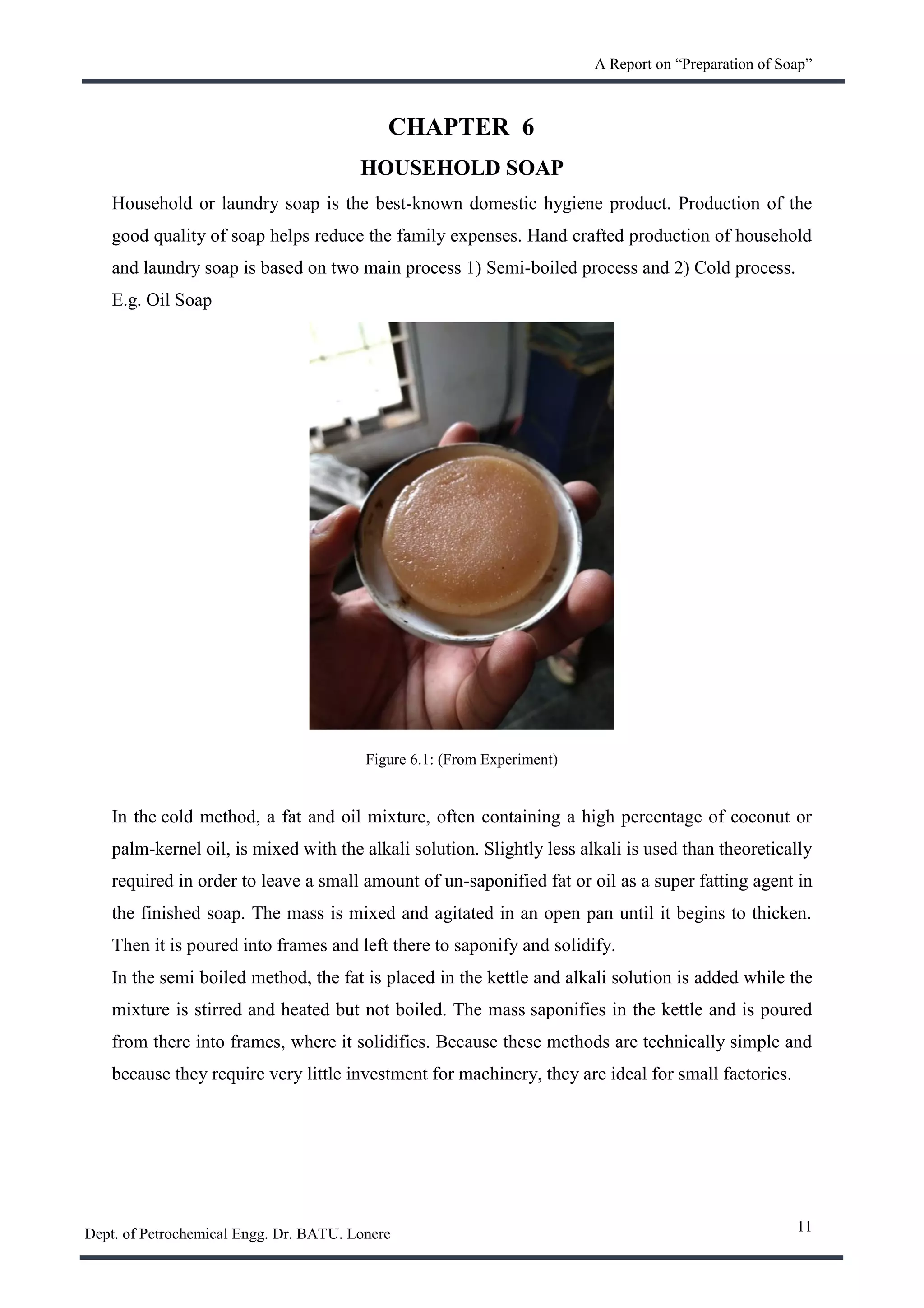 A Report on Preparation of soap | PDF