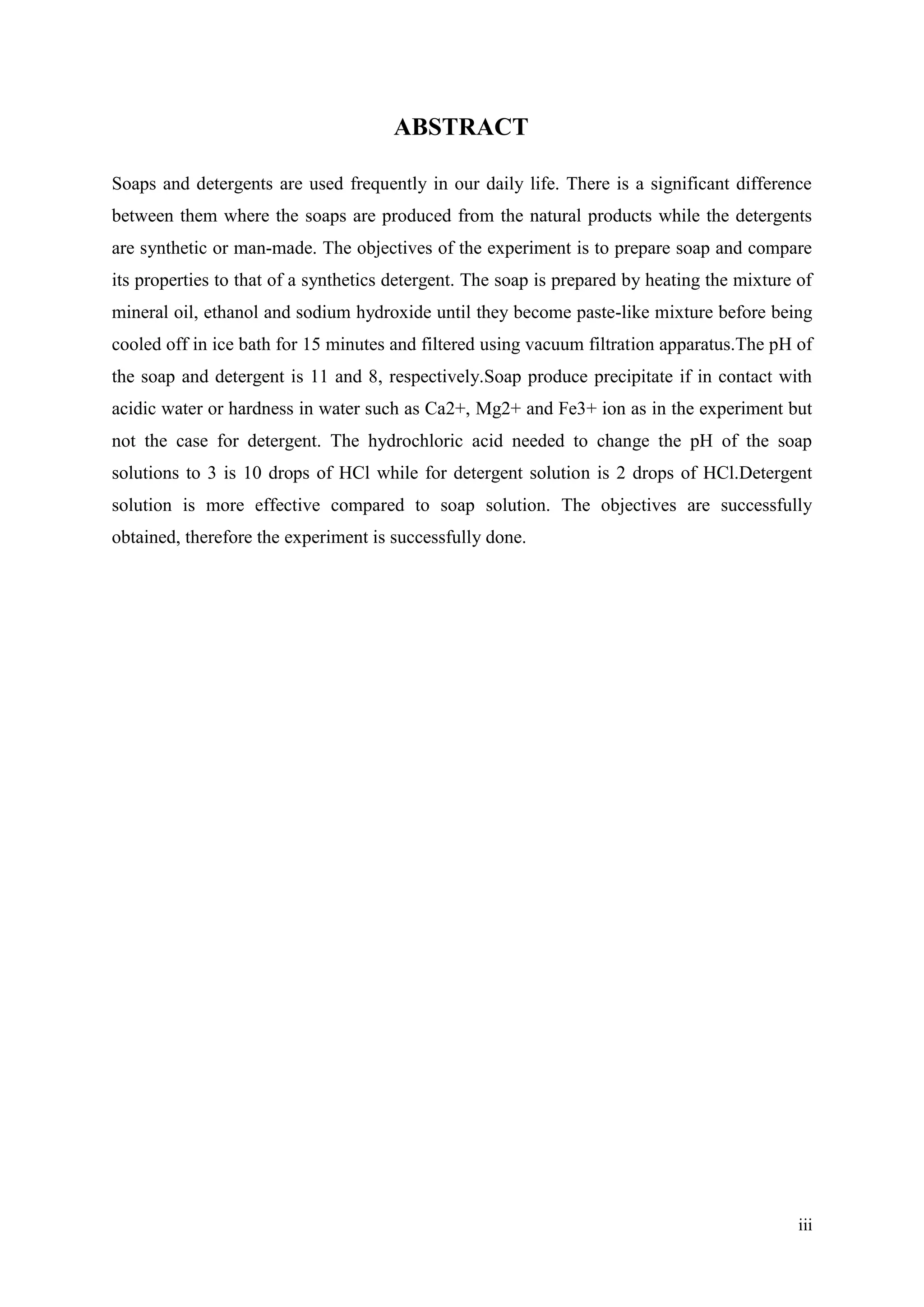 A Report on Preparation of soap | PDF