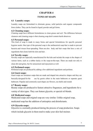 A Report on Preparation of soap | PDF