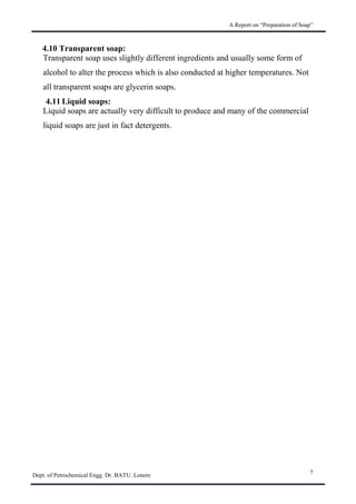 A Report on Preparation of soap | PDF