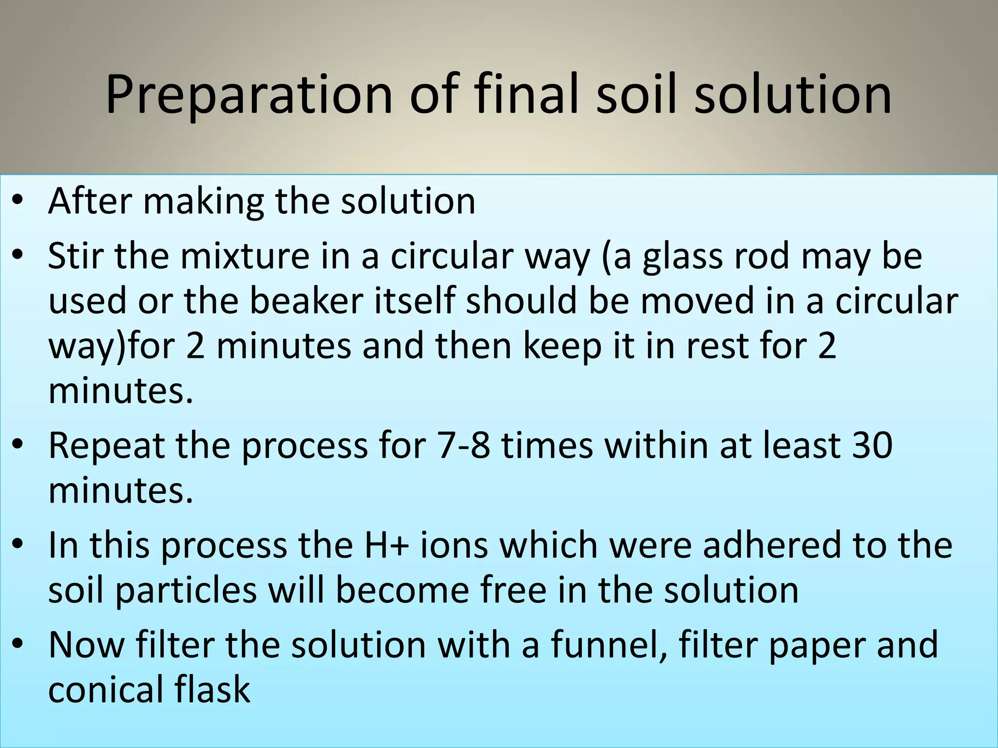 Preparation of soil sample part i | PPTX