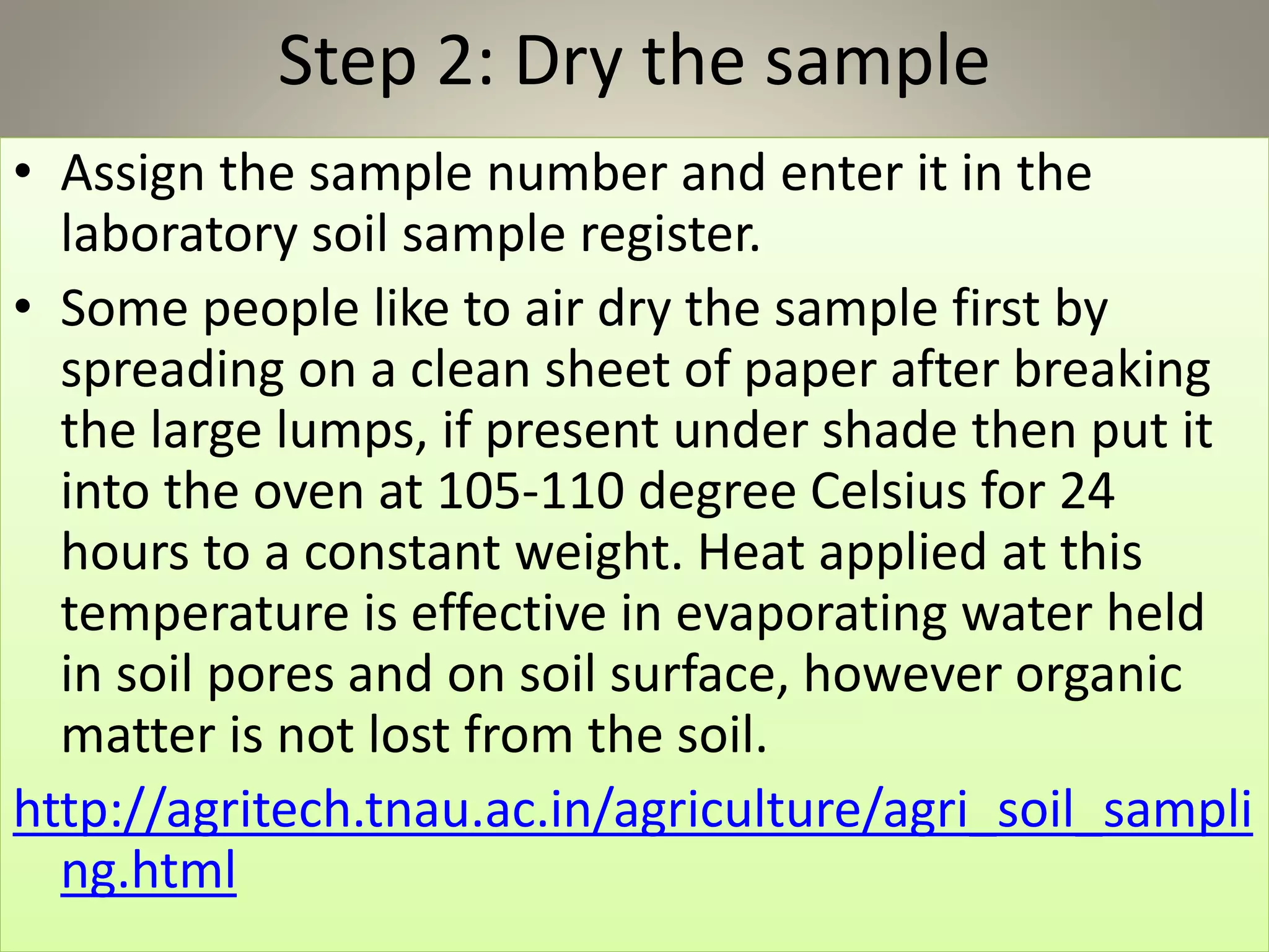 Preparation of soil sample part i | PPTX