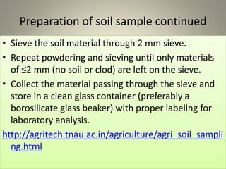 Preparation of soil sample part i | PPTX