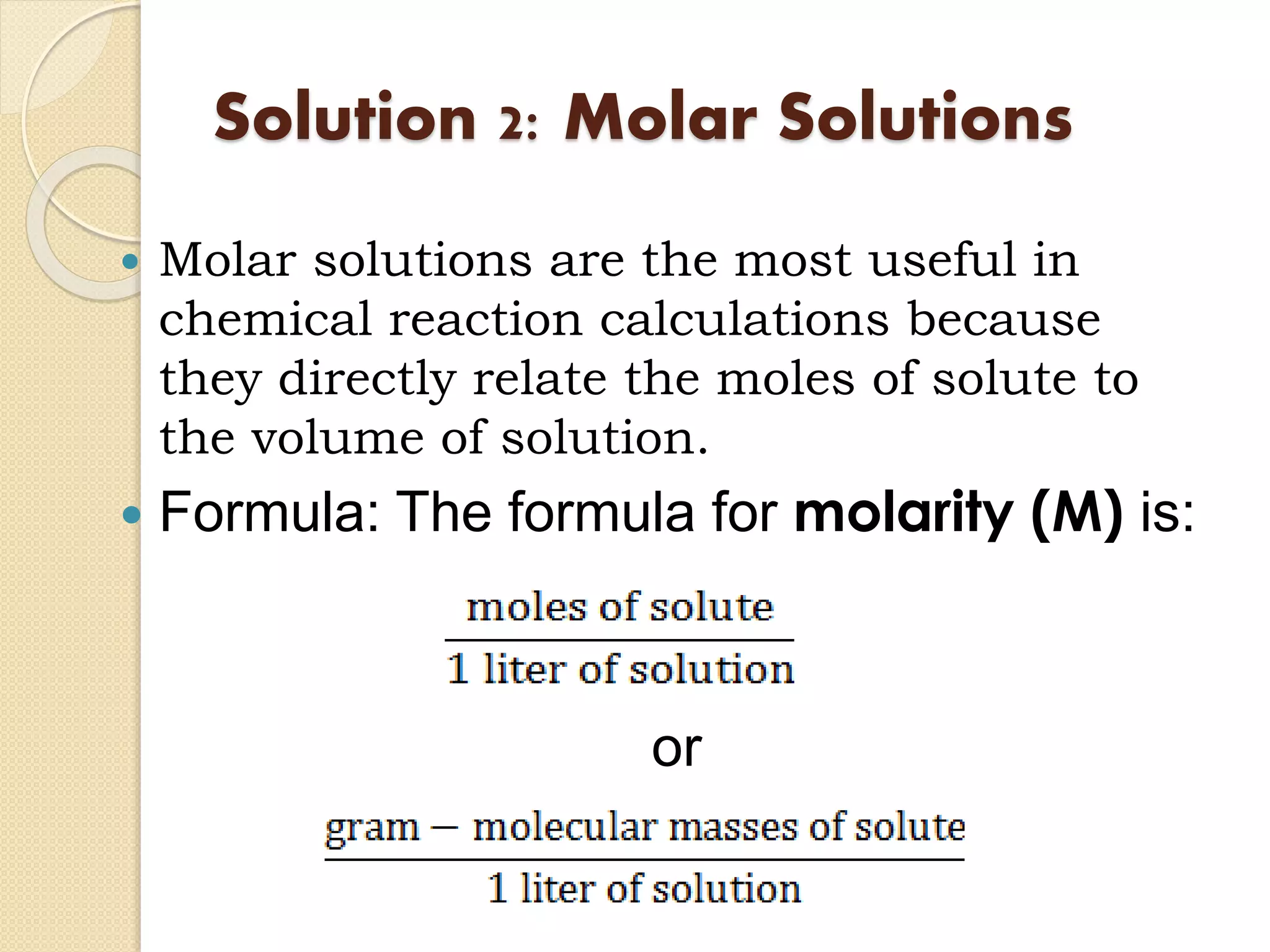chemistry : Preparation of solution | PPTX
