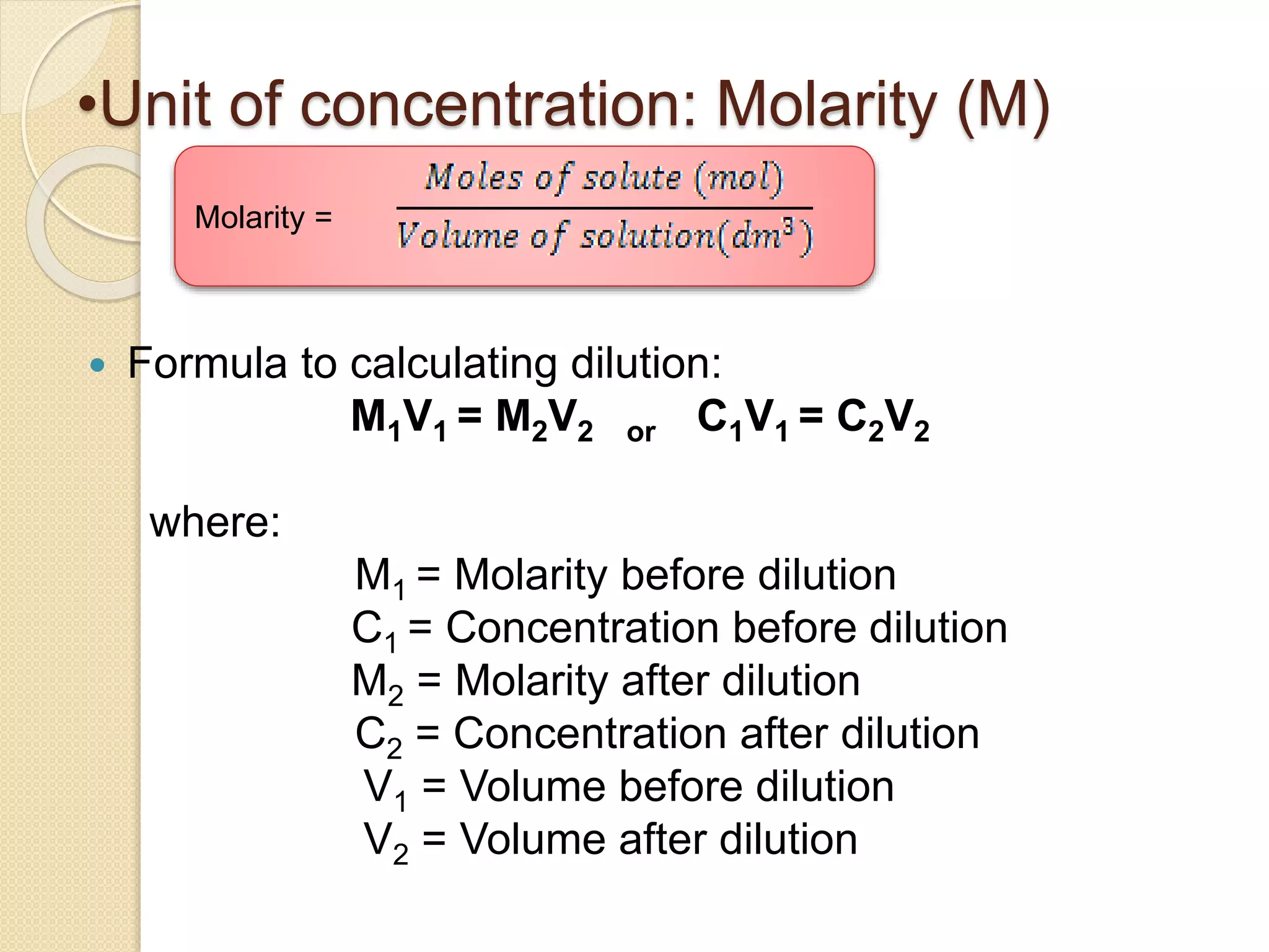 chemistry : Preparation of solution | PPTX | Chemistry | Science