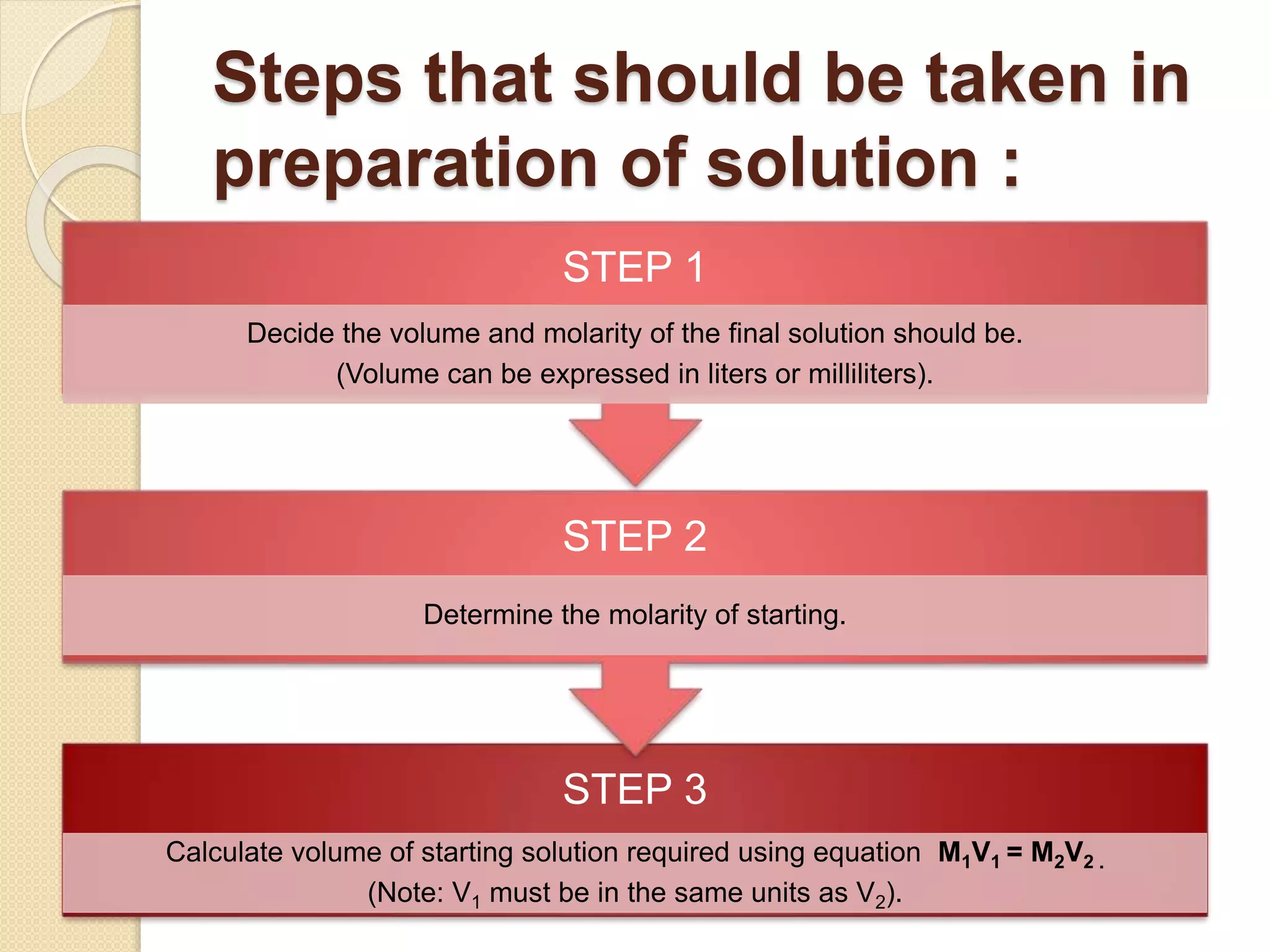chemistry : Preparation of solution | PPTX