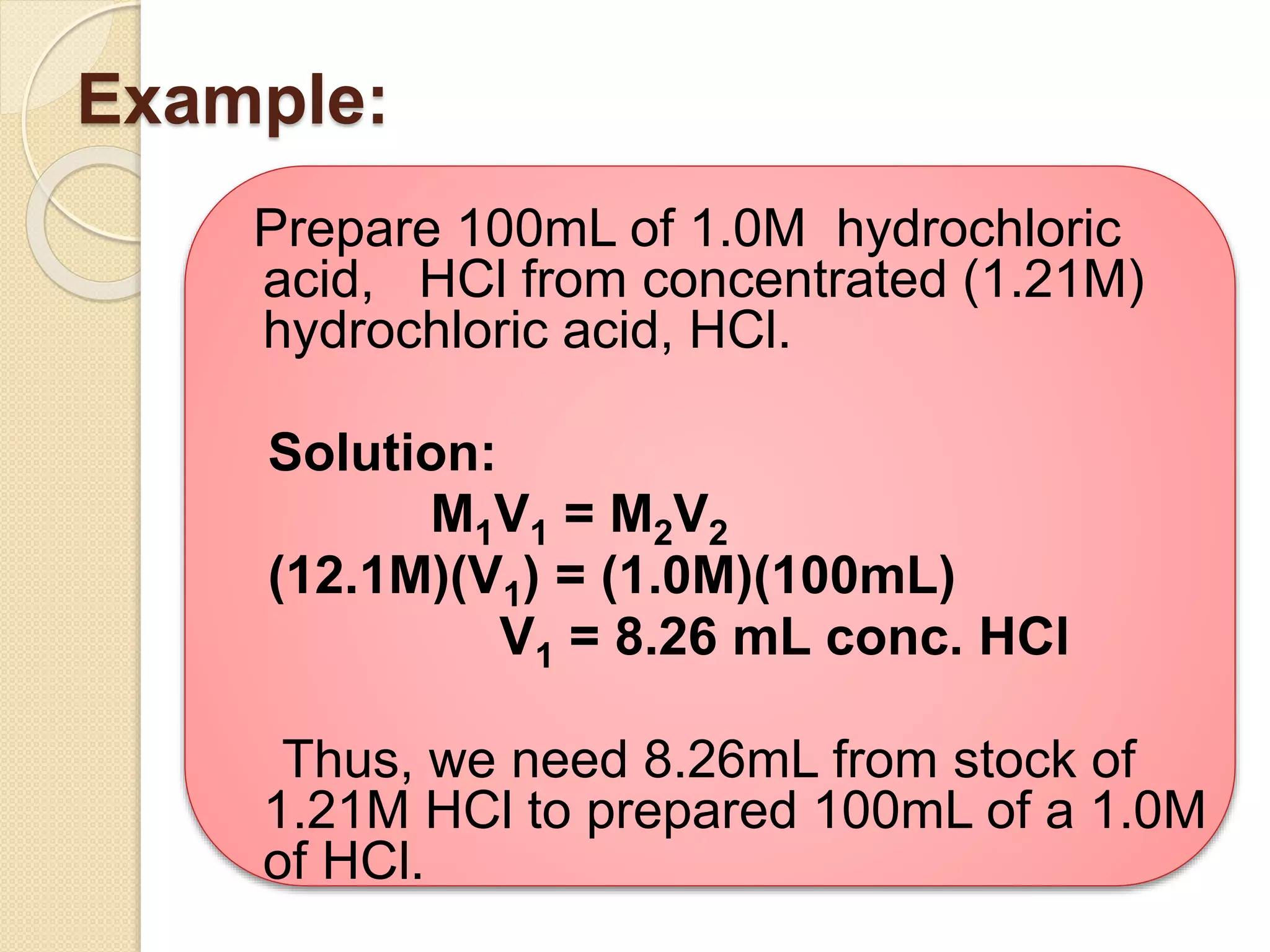 chemistry : Preparation of solution | PPTX