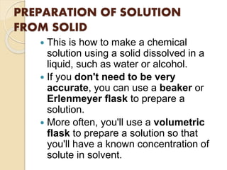 chemistry : Preparation of solution | PPTX