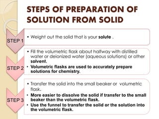 chemistry : Preparation of solution | PPTX