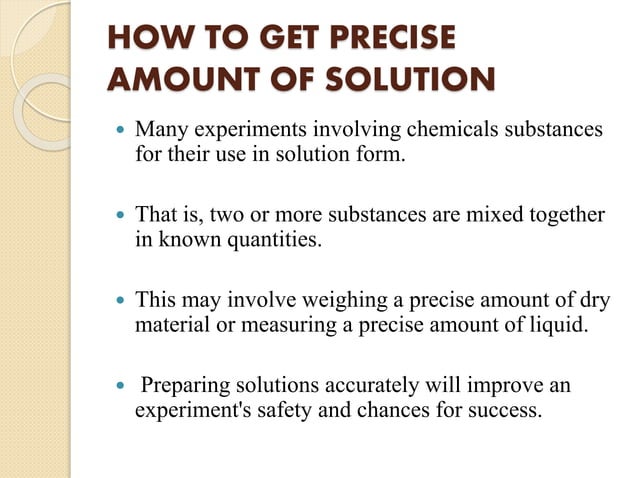 chemistry : Preparation of solution | PPTX | Chemistry | Science