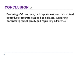 Preparation of SOPs and Analytical reports.pptx