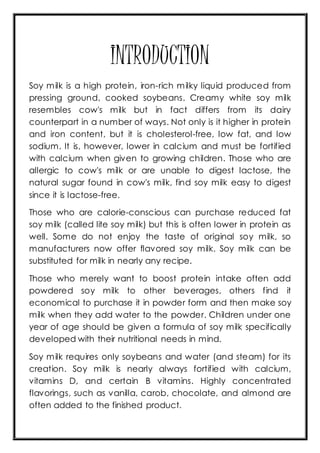 Preparation Of Soy Milk And Its Comparison With Natural Milk Class XII ...