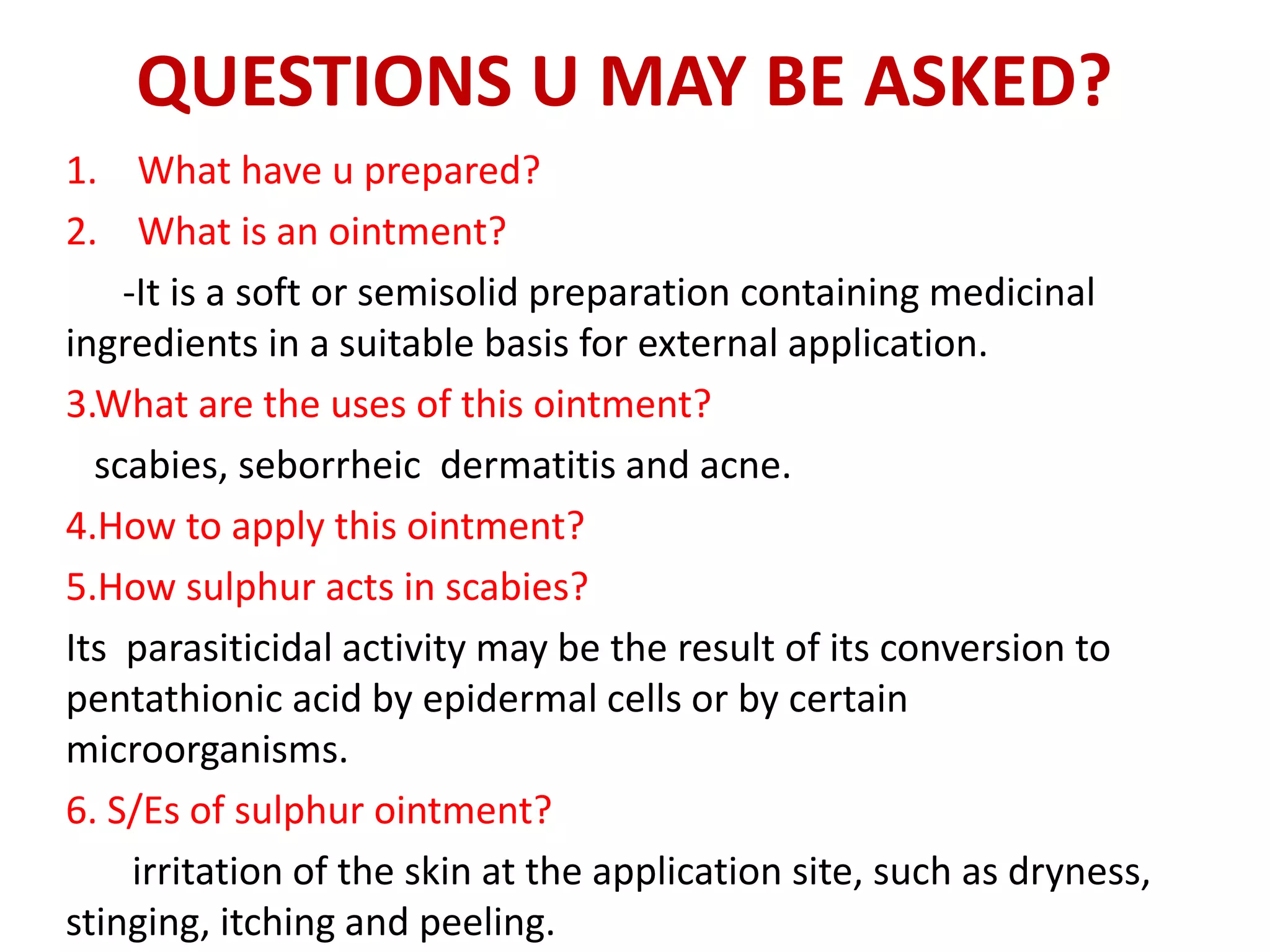 Preparation of sulphur ointment | PPTX