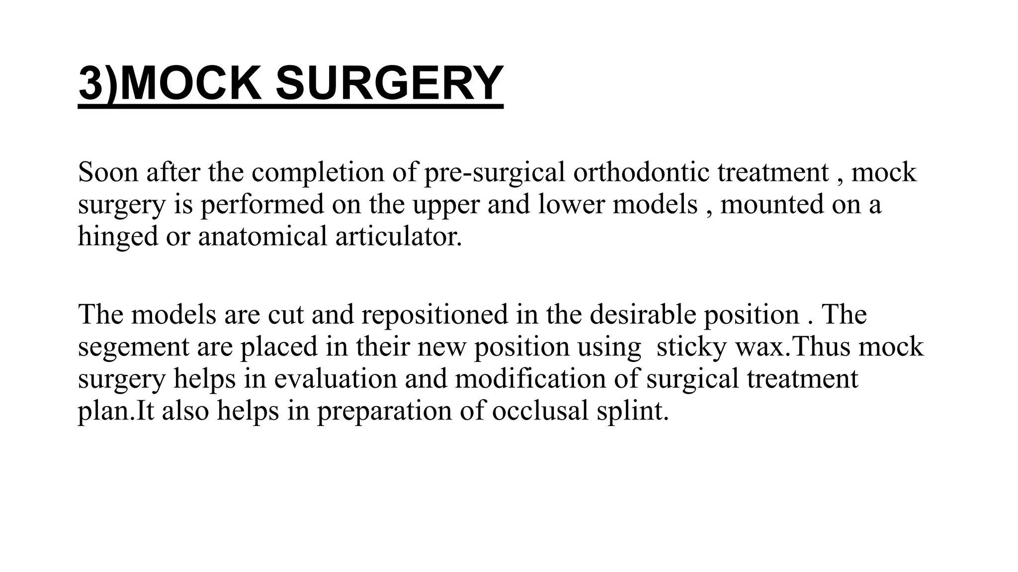Preparation of surgical splints in bi jaw surgery | PPTX