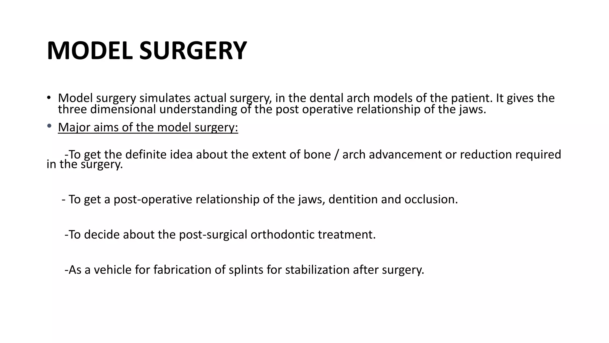 Preparation of surgical splints in bi jaw surgery | PPTX