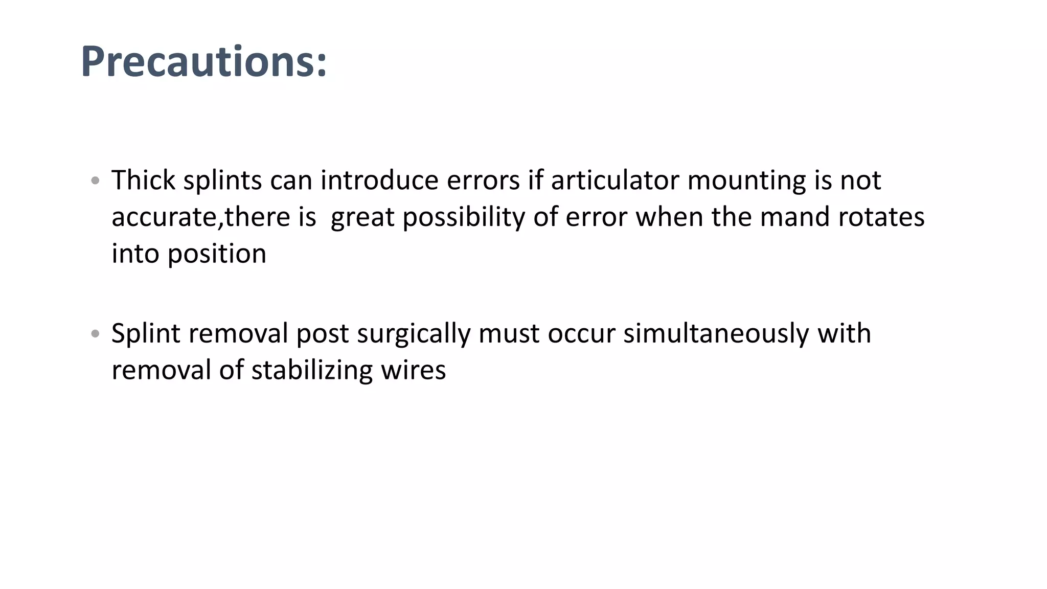 Preparation of surgical splints in bi jaw surgery | PPTX