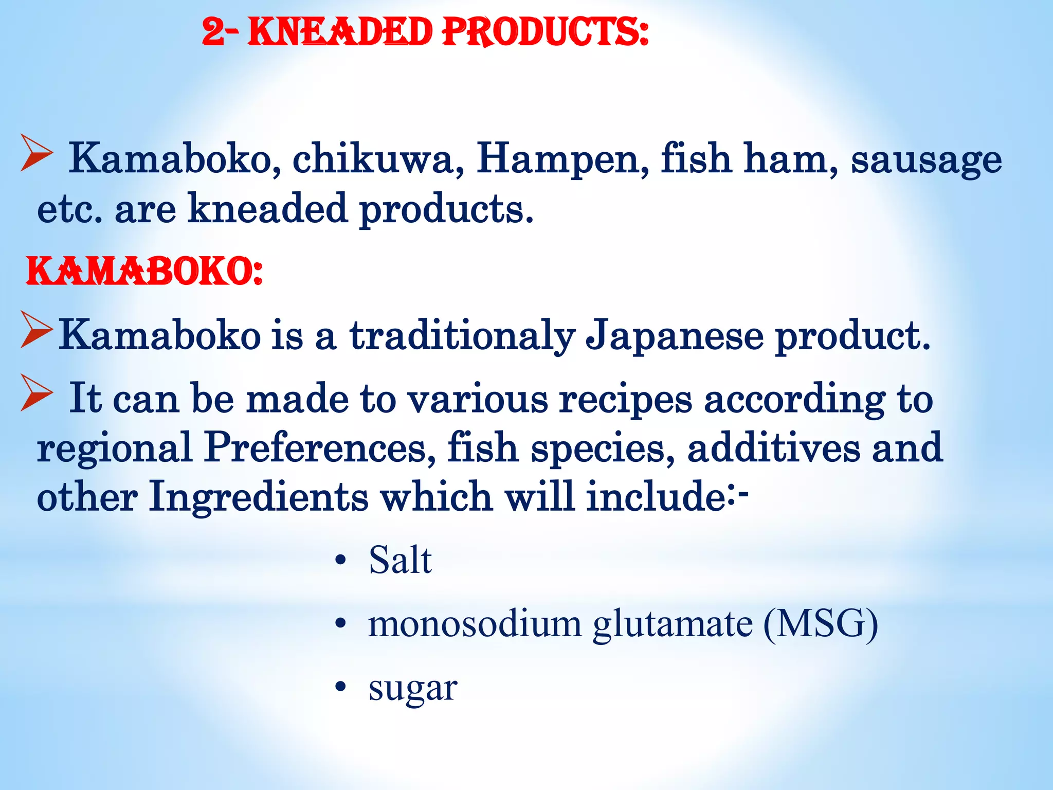 Preparation of surimi and minced based fishery products | PDF