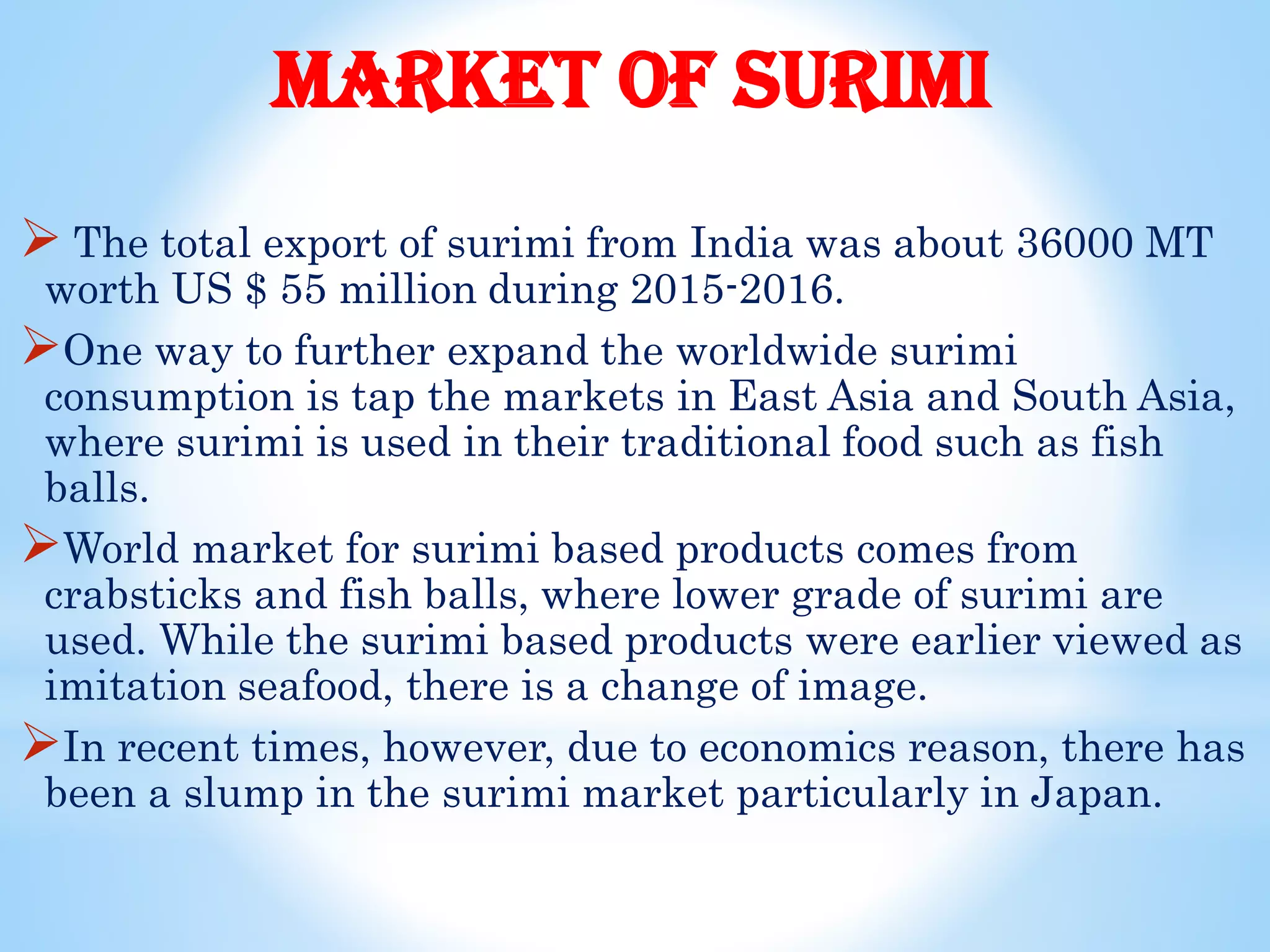 Preparation of surimi and minced based fishery products | PDF